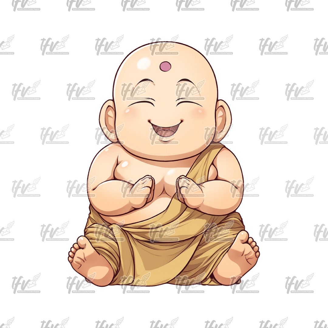 Cute Buddha Cartoon, Clip Art, Buddha Illustration, Happy Buddha, Budd ...